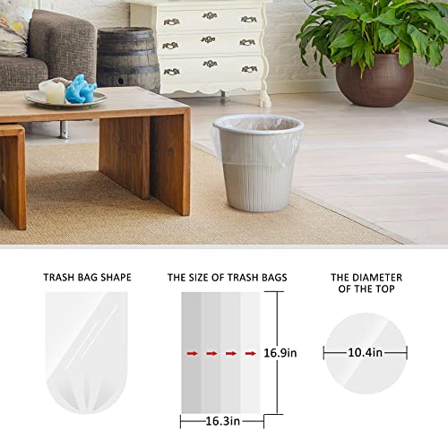 1.2 Gallon 80 Counts Strong Trash Bags Garbage Bags, Bathroom Trash Can Bin Liners, Small Plastic Bags for home office kitchen, fit 5-6 Liter, 0.8-1.6 and 1-1.5 Gal, Clear