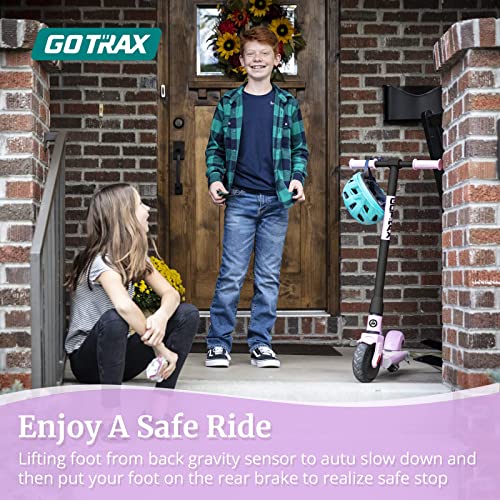 Gotrax GKS Electric Scooter, Kick-Start Boost and Gravity Sensor Kids Electric Scooter, 6" Wheels UL Certificated E Scooter for Kids Age of 6-12 (Pink)