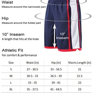 Pack of 5 Men's Athletic Basketball Shorts Mesh Quick Dry Activewear with Pockets (Set 3, Large)