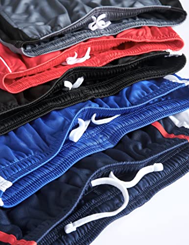 Pack of 5 Men's Athletic Basketball Shorts Mesh Quick Dry Activewear with Pockets (Set 3, Large)