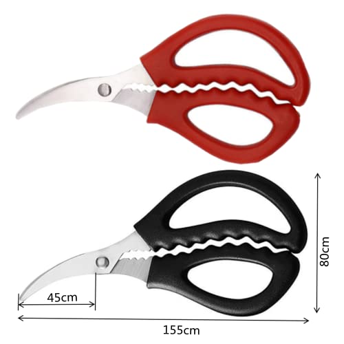 4 Pcs Seafood Scissors for Kitchen Seafood Fish Crab Shrimp Lobster Scissors Stainless Steel Shears