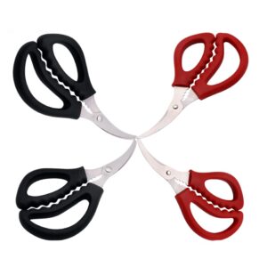 4 Pcs Seafood Scissors for Kitchen Seafood Fish Crab Shrimp Lobster Scissors Stainless Steel Shears