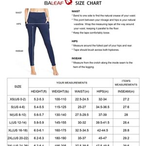 BALEAF Fleece Lined Leggings for Women Thermal Winter Warm Leggings High Waisted Thick Yoga Pants Cold Weather with Pockets Black L