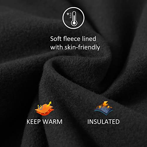 BALEAF Fleece Lined Leggings for Women Thermal Winter Warm Leggings High Waisted Thick Yoga Pants Cold Weather with Pockets Black L