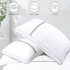 BedStory Pillows for Sleeping 2 Pack, Hotel Quality Bed Pillow King Size, Down Alternative Pillows with Ultra Soft Fiber Fill, Good for Back and Side Sleepers