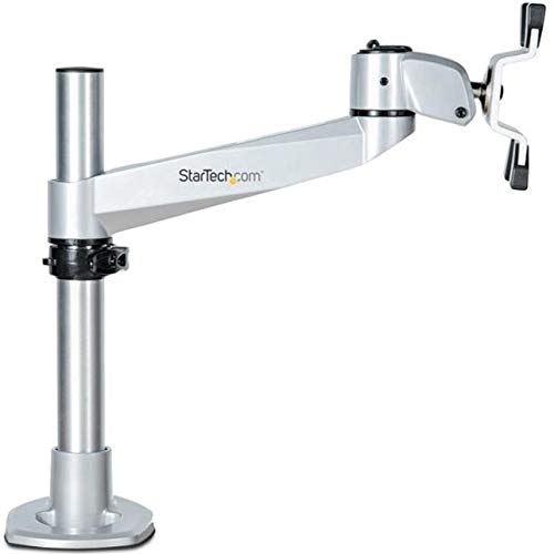 StarTech.com StarTech.com Desk Mount Monitor Arm - VESA or Apple iMac/Thunderbolt Display up to 14kg - Articulating Height Adjustable Single Desktop Monitor Pole Mount - Clamp/Grommet - Silver