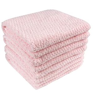 Everplush Diamond Jacquard Hand Towel Set, 4 x (16 x 30 in), Pale Pink 4 Count