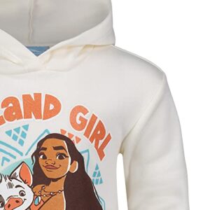 Disney Moana Toddler Girls' Fleece Hoodie and Leggings Clothing Set (White, 7/8)