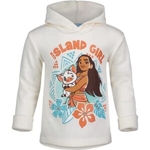 Disney Moana Toddler Girls' Fleece Hoodie and Leggings Clothing Set (White, 7/8)