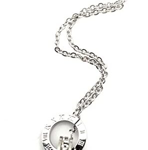 Smiling Wisdom - Timeless Friend Special Friendship Greeting Card with Time Intertwined Double Circle Necklace Gift Set - Best BFF Bestie Woman - Stainless Steel CZ (Silver)