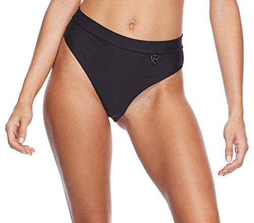 Body Glove Women's Standard Marlee High Waist Solid Bikini Bottom Swimsuit, Smoothie Black, Small