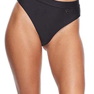 Body Glove Women's Standard Marlee High Waist Solid Bikini Bottom Swimsuit, Smoothie Black, Small