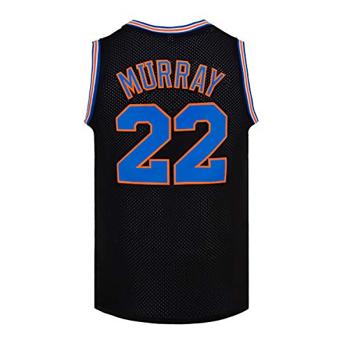 CNALLAR Mens Basketball Jersey Bill Murray #22 Space Movie Jersey Shirts White/Black (Black, Small)