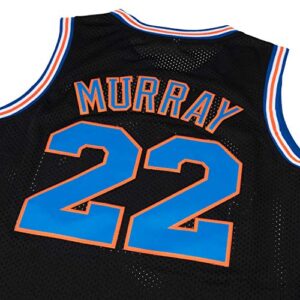 CNALLAR Mens Basketball Jersey Bill Murray #22 Space Movie Jersey Shirts White/Black (Black, Small)