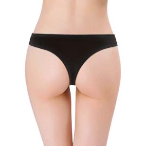 Women's Cotton Thongs Panties Breathable Underwear Black