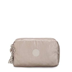 kipling unisex-adult gleam cosmetic bag, metallic glow, 7.25" l x 4.25" h x 3.25" d