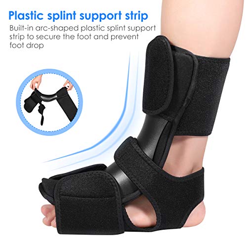 Healifty Plantar Fasciitis Night Splint Foot Support Brace Adjustable Foot Stabilizer Unisex Fits for Right or Left Foot ankle brace