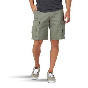 wrangler authentics mens classic stretch cargo shorts, dusty olive, 34 us