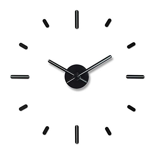 PresenTime & Co Large Frameless DIY Wall Clock for Modern Home/Office Decoration, Silent no Ticking, Night Glow. Wall Décor for Living Room, Dining Room, Kitchen, Bedroom, Class Room, Office Space.