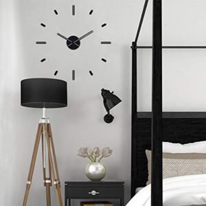 PresenTime & Co Large Frameless DIY Wall Clock for Modern Home/Office Decoration, Silent no Ticking, Night Glow. Wall Décor for Living Room, Dining Room, Kitchen, Bedroom, Class Room, Office Space.