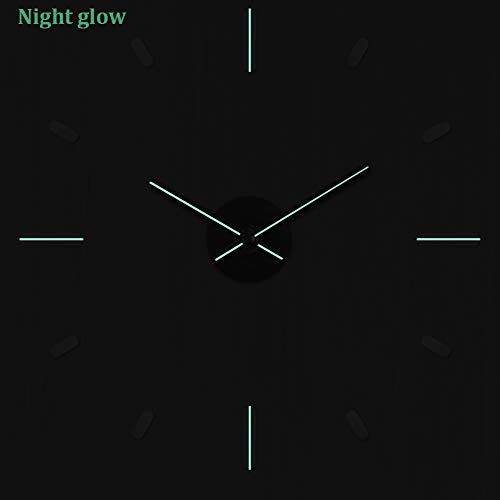 PresenTime & Co Large Frameless DIY Wall Clock for Modern Home/Office Decoration, Silent no Ticking, Night Glow. Wall Décor for Living Room, Dining Room, Kitchen, Bedroom, Class Room, Office Space.