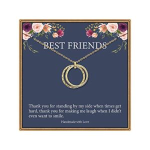 ieflife circles necklace for women best friend necklaces linked circle necklace gifts for best friend thank you necklace for teen girls