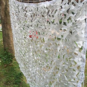 HYFAN White Camo Netting Camouflage Accessories for Decoration Sunshade Blind Camping Hunting Military (3 x 6 M)