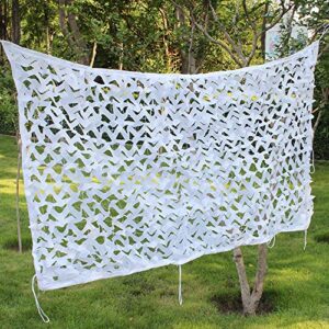 HYFAN White Camo Netting Camouflage Accessories for Decoration Sunshade Blind Camping Hunting Military (3 x 6 M)