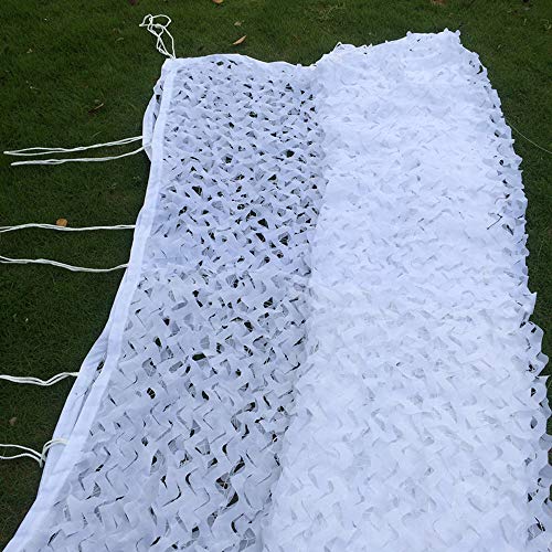 HYFAN White Camo Netting Camouflage Accessories for Decoration Sunshade Blind Camping Hunting Military (3 x 6 M)