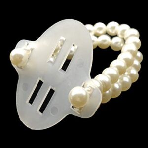 Sovenny 12 Pieces Elastic Pearl Wrist Bands Wristlets Corsage Accessories for Wedding Prom Flowers