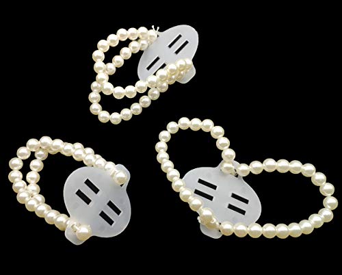 Sovenny 12 Pieces Elastic Pearl Wrist Bands Wristlets Corsage Accessories for Wedding Prom Flowers