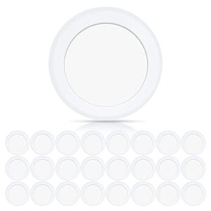 ecoeler 24 pack 6 inch led low profile recessed & surface mount disk light, round, 16.5w,1000 lumens, 4000k cool white, cri90, driverless design, dimmable, etl listed, white