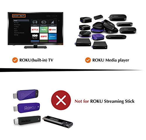 Amaz247 ROKU Remote Works with All Roku Player (Box Shape of Roku) and a Regular TV. Pairing Instruction Included. Does NOT Work with ROKU Stick!!