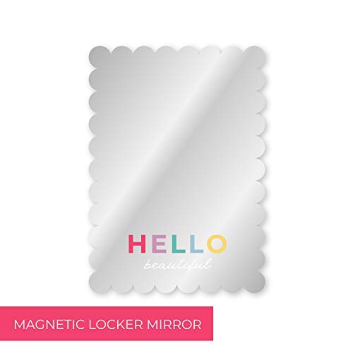 Canopy Street Hello Beautiful Magnetic Locker Mirror/Stylish Locker Décor/Shatterproof 4 3/4" x 6 3/4" Locker Accessory/Back to School Teen Girl Locker