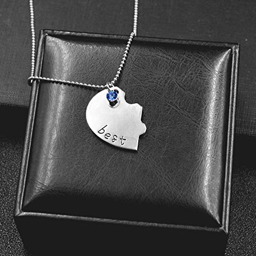 Happyyami Best Friends Necklaces Forever and Ever Crystal Necklace BFF Puzzle Pendant Necklace Set(Set of 3)