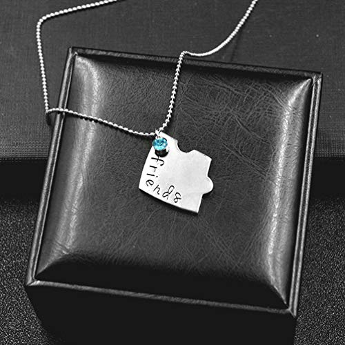 Happyyami Best Friends Necklaces Forever and Ever Crystal Necklace BFF Puzzle Pendant Necklace Set(Set of 3)