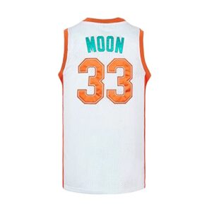 TUEIKGU #33 Jackie Moon Flint Tropics Basketball Jersey for Men 90S Hip Hop Clothing for Party (White33, Medium)