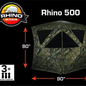 Rhino Blinds R500-RTE 3-4 Person Hunting Ground Blind, Realtree Edge