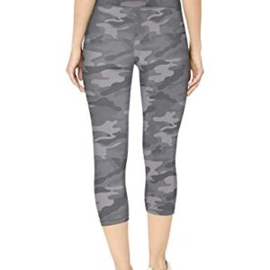 Danskin Women's Capri Legging, Grey Camo Print, Large