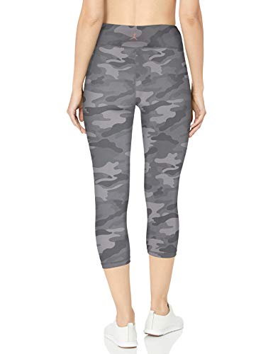 Danskin Women's Capri Legging, Grey Camo Print, Large