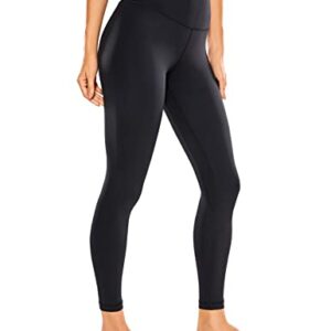 CRZ YOGA Women's Naked Feeling Yoga Pants 25 Inches - 7/8 High Waisted Workout Leggings Black Large