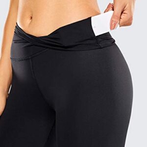 CRZ YOGA Women's Naked Feeling Yoga Pants 25 Inches - 7/8 High Waisted Workout Leggings Black Medium