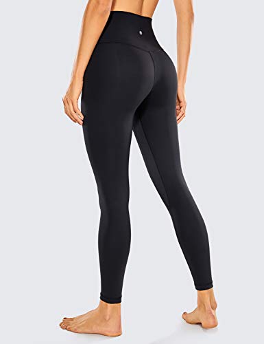 CRZ YOGA Women's Naked Feeling Yoga Pants 25 Inches - 7/8 High Waisted Workout Leggings Black Medium