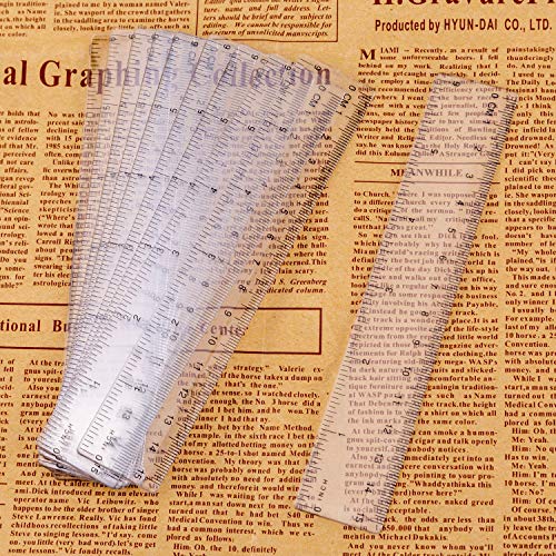 AIEX 10 PACK Clear Plastic Ruler 15cm 6 Inch Straight Ruler Transparent Plastic Ruler Kit Measuring Tool for Student School Office