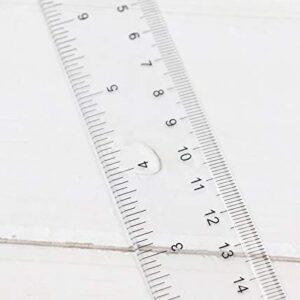 Sowaka 2 Pcs Ruler Plastic Clear Sraight Measuring Tool 6 Inch 8 Inch Transparent Drafting Tools for Kids Students Classroom Home School Classroom Painting (6 inch - 8 inch)