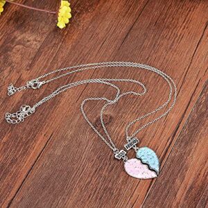 MJartoria BFF Necklace for 2 - Split Heart Mermaid Tail Pendant Best Friends Forever Friendship Necklace Gifts for Girls Best Friend Necklace