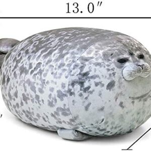 MerryXD Chubby Blob Seal Pillow,Stuffed Cotton Plush Animal Toy Cute Ocean Small(13 in)