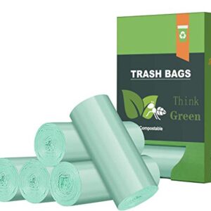 8 Gallon Biodegradable Trash Bags, AYOTEE Garbage Bags 8 gallon, Compostable Medium Trash Bags, Unscented Leak Proof Bags for Office, Home, Bathroom, Car, Kitchen(Green)