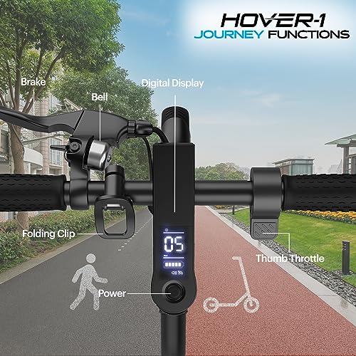 Hover-1 Journey Electric Scooter | 14MPH, 16 Mile Range, 5HR Charge, LCD Display, 8.5 Inch High-Grip Tires, 220LB Max Weight, Cert. & Tested - Safe for Kids, Teens, Adults