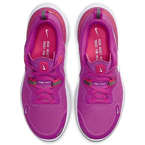 Nike Women's React Miler Running Shoe, Fire Pink/White-team Orange-vast Grey, 7.5